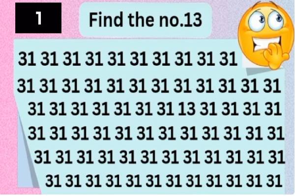 Optical illusion: படத்தில் “31“ இலக்கங்கள் நடுவே இருக்கும் “13“ஐ ...